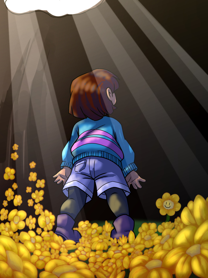 Safebooru - 1boy 1other 2016 2d ambiguous gender blue shirt brown hair ...