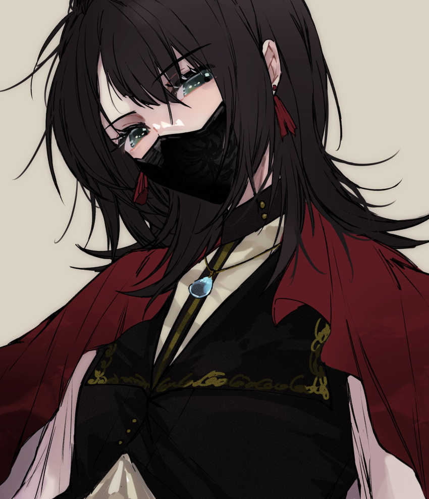 Safebooru - 1girl bang dream! bang dream! it's mygo!!!!! black hair black mask black vest blue ...