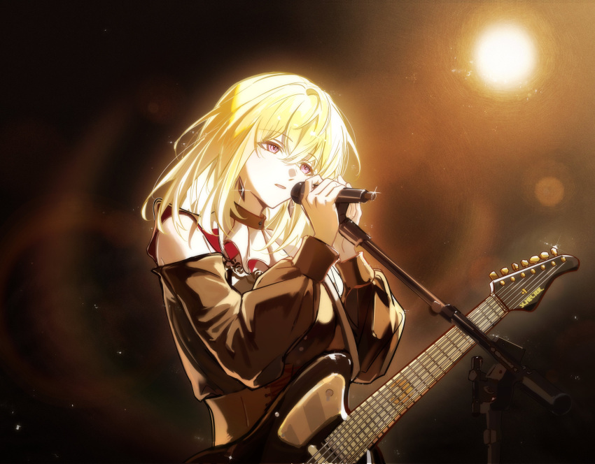 Safebooru - 1girl 7-string guitar absurdres bang dream! bang dream! it's mygo!!!!! black dress ...