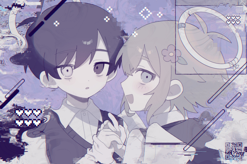 Safebooru - 2boys absurdres antenna hair bandaid basil (faraway) (omori) basil (omori) black ...