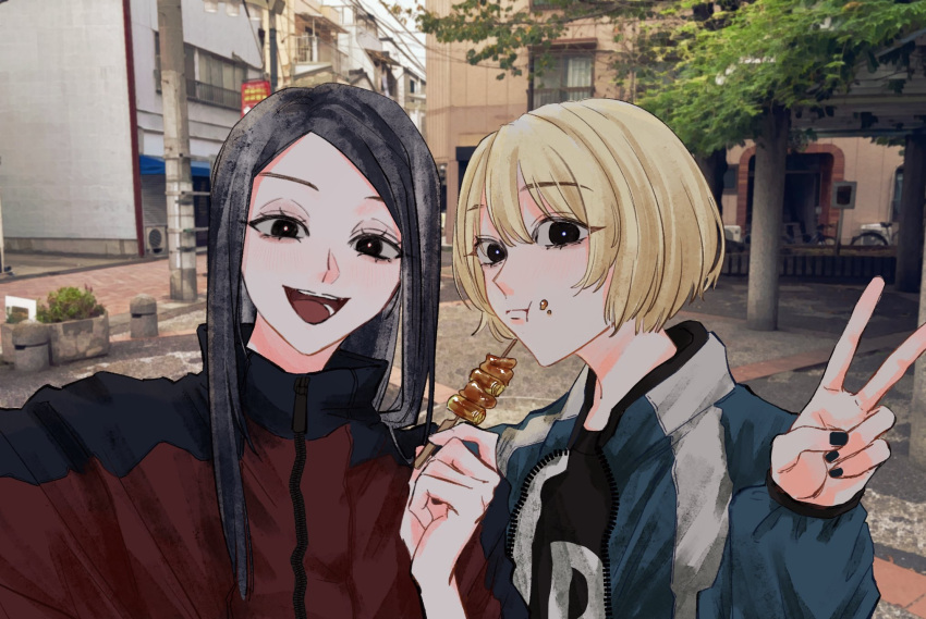 Safebooru - 2girls baby walkure black hair black nails black shirt ...