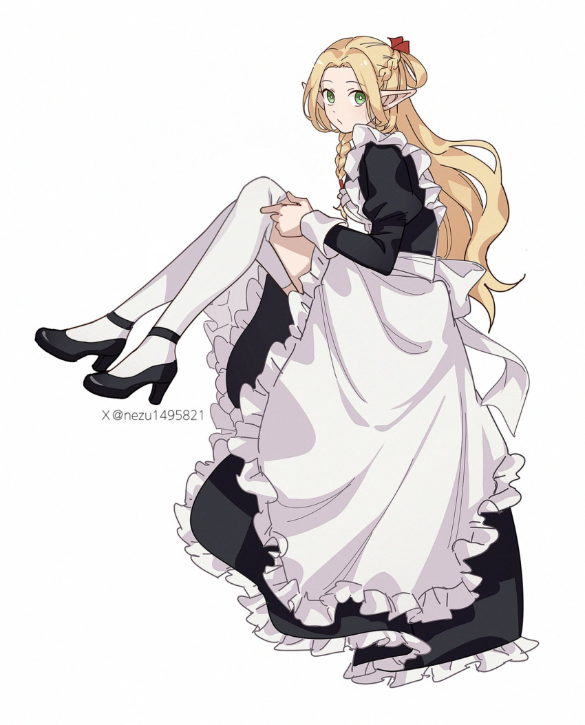 Safebooru - 1girl alternate costume black shoes blonde hair bright pupils closed mouth dungeon ...