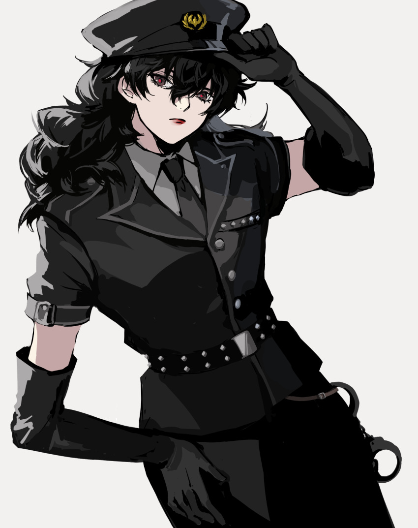 Safebooru - 1boy amamiya ren belt black gloves black hair black hat black jacket black necktie ...