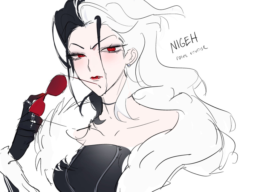 Safebooru - 1girl alien stage black dress black gloves black hair ...