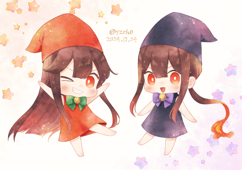 Safebooru - > o 1boy 1girl :d alternate costume arms up barefoot black ...