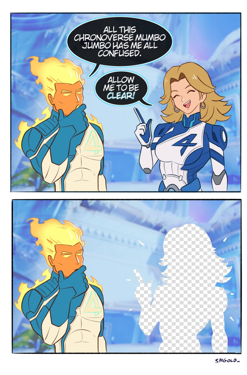 Safebooru - 1boy 1girl blonde hair blue bodysuit bodysuit breasts brother and sister closed eyes ...