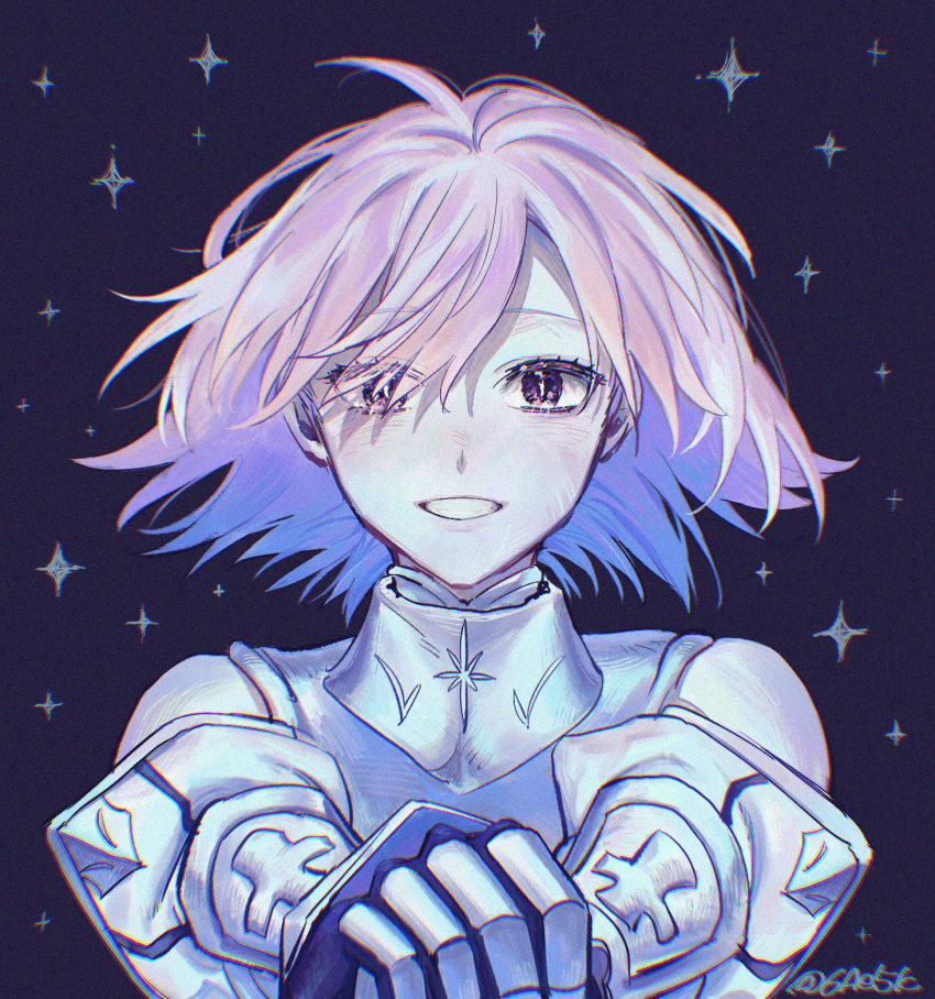 Safebooru - 1girl armor artist name blue background commentary fate ...