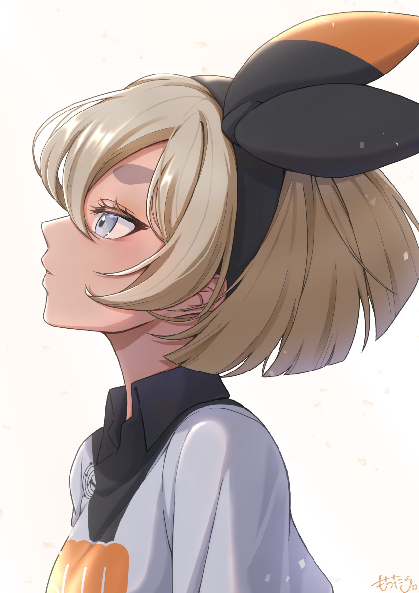 Safebooru - 1girl absurdres bea (pokemon) black hairband blue eyes blush bodysuit bow hairband ...