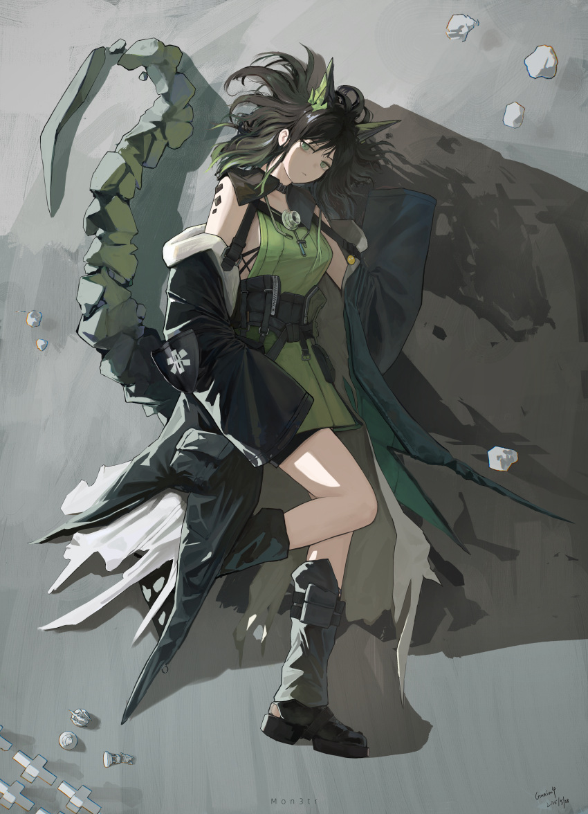 Safebooru - 1girl absurdres animal ears arknights bare shoulders black corset black hair black ...