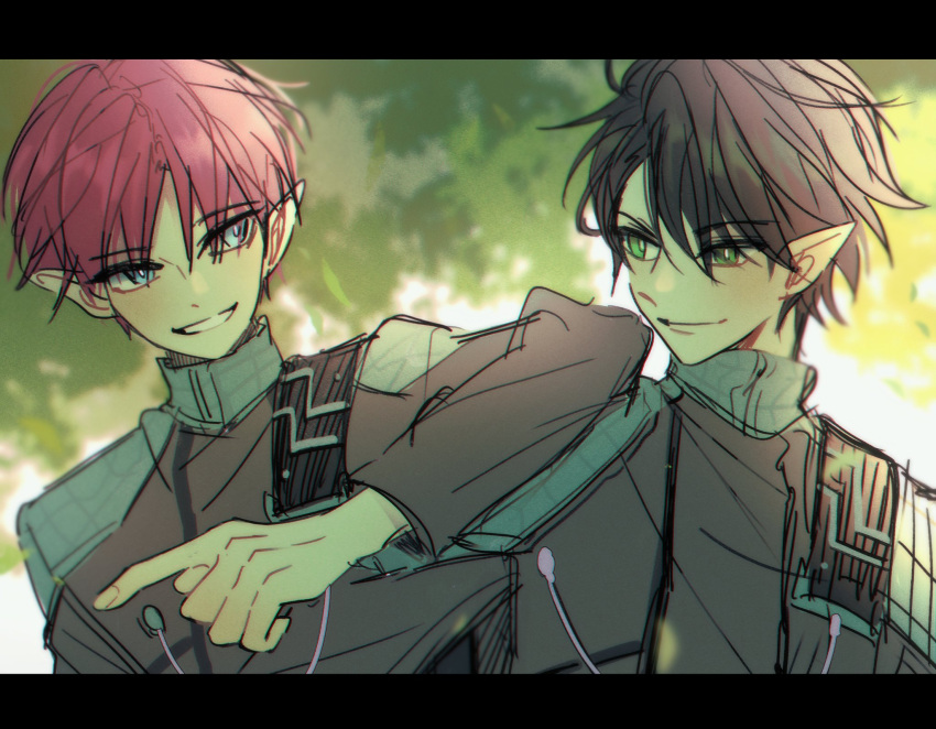 Safebooru - 2boys ark (maplestory) blue eyes cloak elf gloves ...