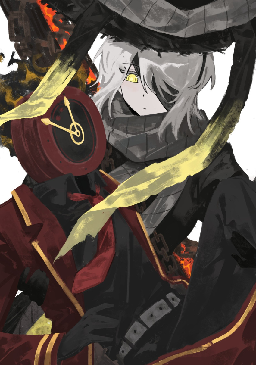 Safebooru - 1girl 1other black dress black gloves black hat black shirt ...