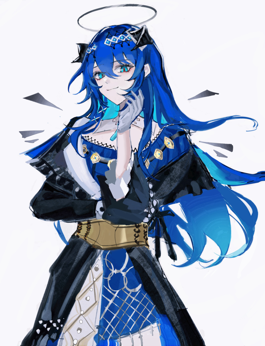 Safebooru - 1girl absurdres ambience synesthesia arknights black dress black halo black horns ...