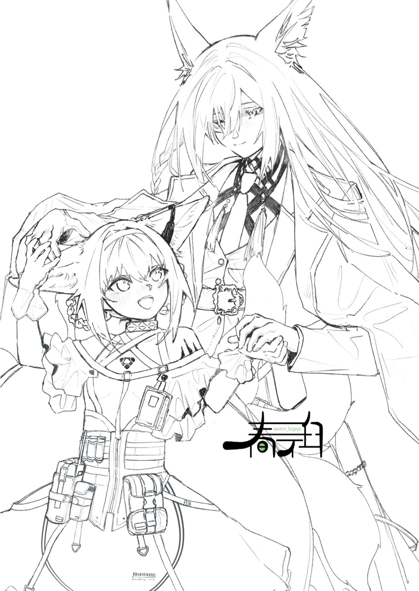 Safebooru - 2girls animal ears arknights fox ears fox girl gloves ...