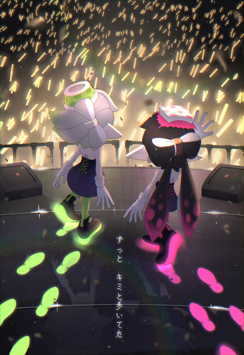 Safebooru - 2girls ankle boots audience black boots black dress black ...