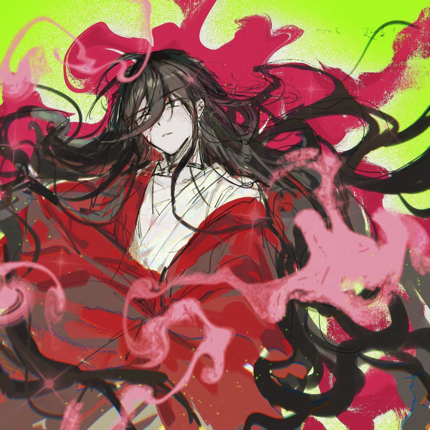 Safebooru - 1boy bishounen black eyes black hair blood blood on face chinese clothes chinese ...