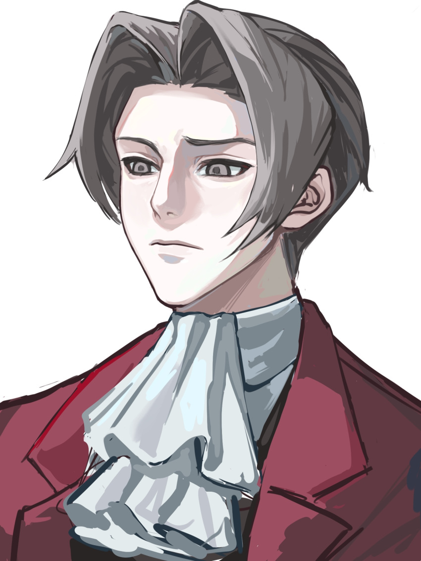 Safebooru - 1boy ace attorney ascot baijing blazer brown eyes brown hair chinese commentary ...