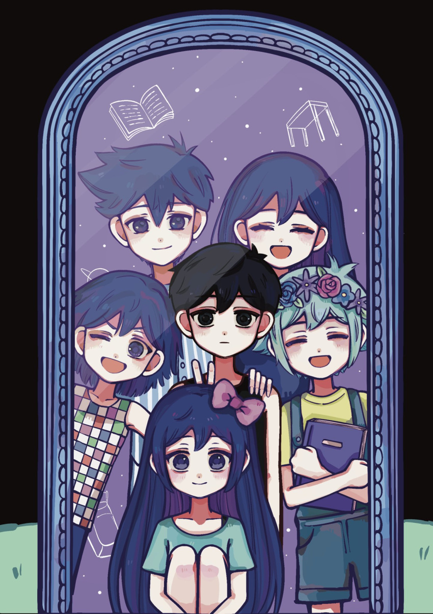 Safebooru - 2girls 4boys antenna hair aubrey (headspace) (omori) aubrey ...