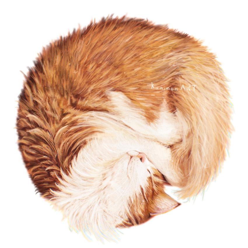 Safebooru - animal animal focus artist name brown fur cat closed eyes closed mouth commentary ...