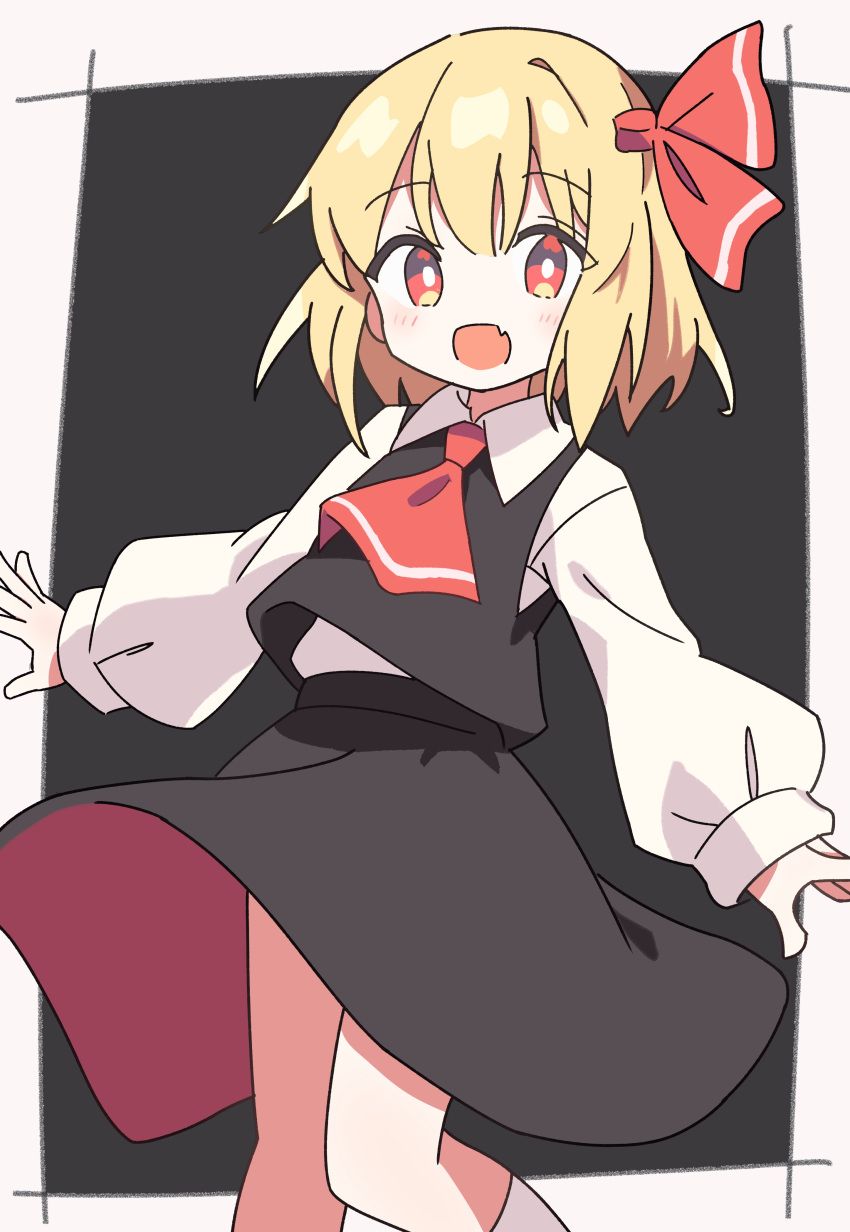 Safebooru - 1girl a-pose absurdres black201 wav black skirt black vest blonde hair collared ...