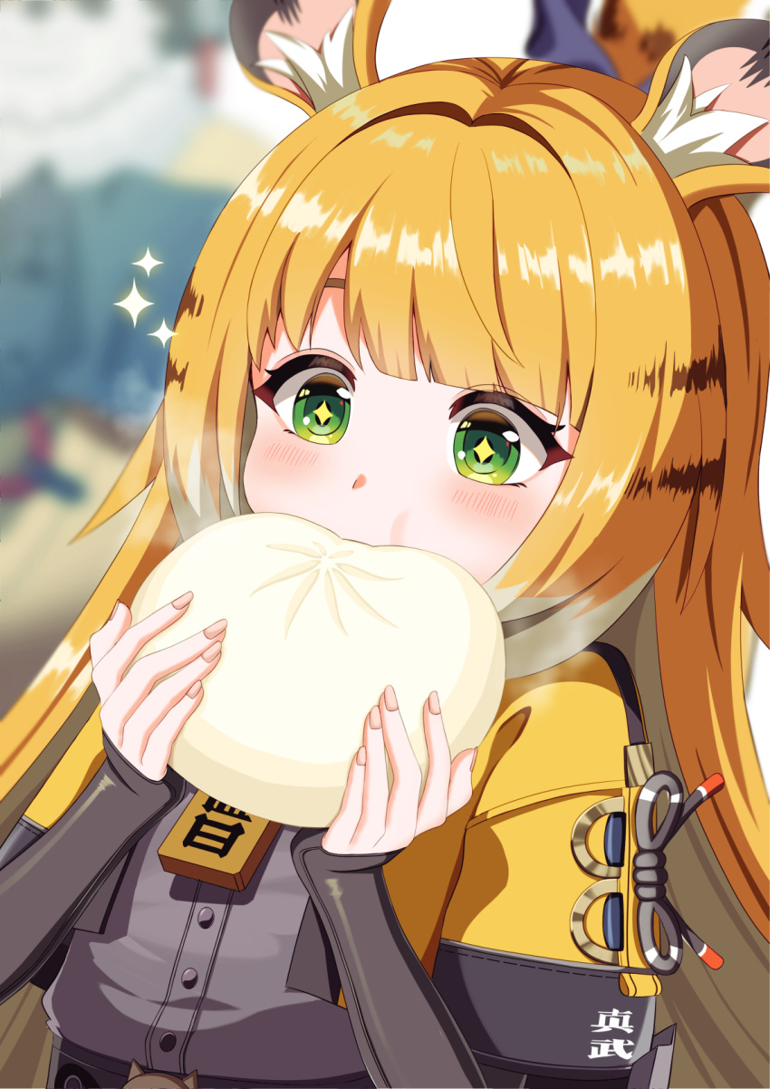 Safebooru - 1girl animal ear fluff animal ears blonde hair colored inner hair dumpling ...