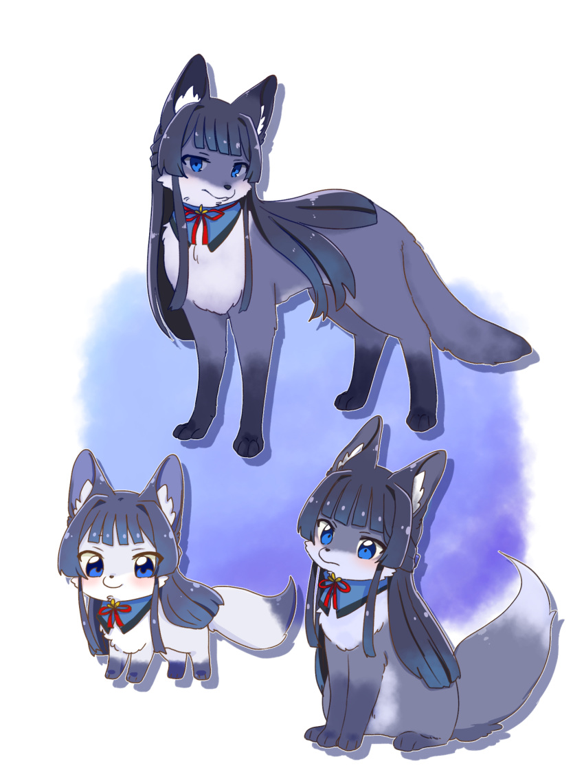 Safebooru - animal animal ear fluff animal focus animalization black hair blue eyes closed mouth ...