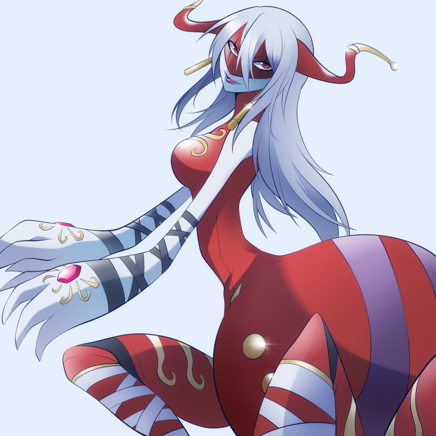 Safebooru - 1girl arachne archnemon arthropod girl bandaged arm bandaged leg bandages blue ...