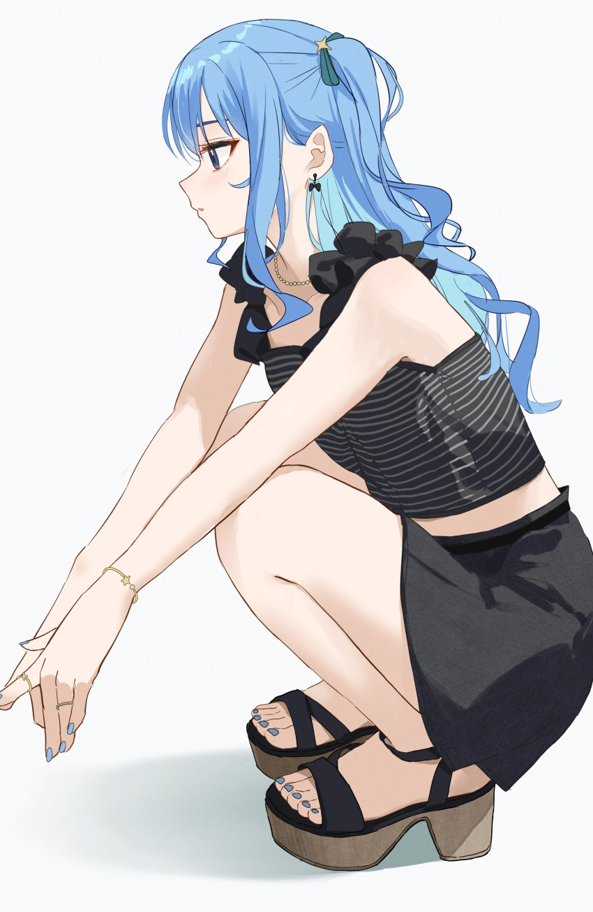 Safebooru - 1girl absurdres alternate costume asymmetrical sidelocks bare legs belt black belt ...