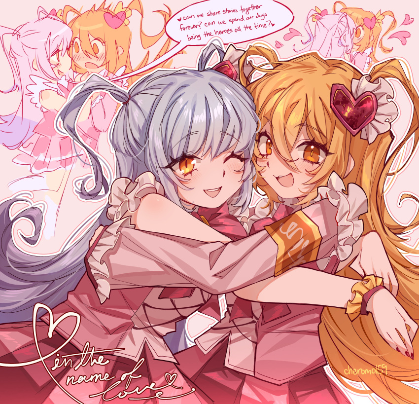 Safebooru - 2girls absurdres blonde hair blue hair bow bowtie cheromo159 cosplay don quixote ...