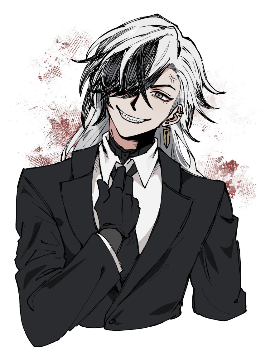 Safebooru - 1boy adjusting clothes adjusting necktie alternate costume ...