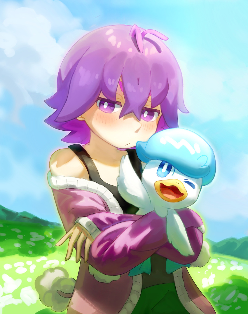 Safebooru - 1girl absurdres antenna hair bai shui zhu yu- blush bright ...