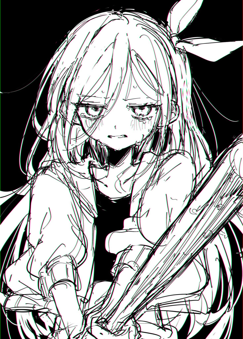 Safebooru - 1girl aubrey (faraway) (omori) aubrey (omori) baseball bat ...