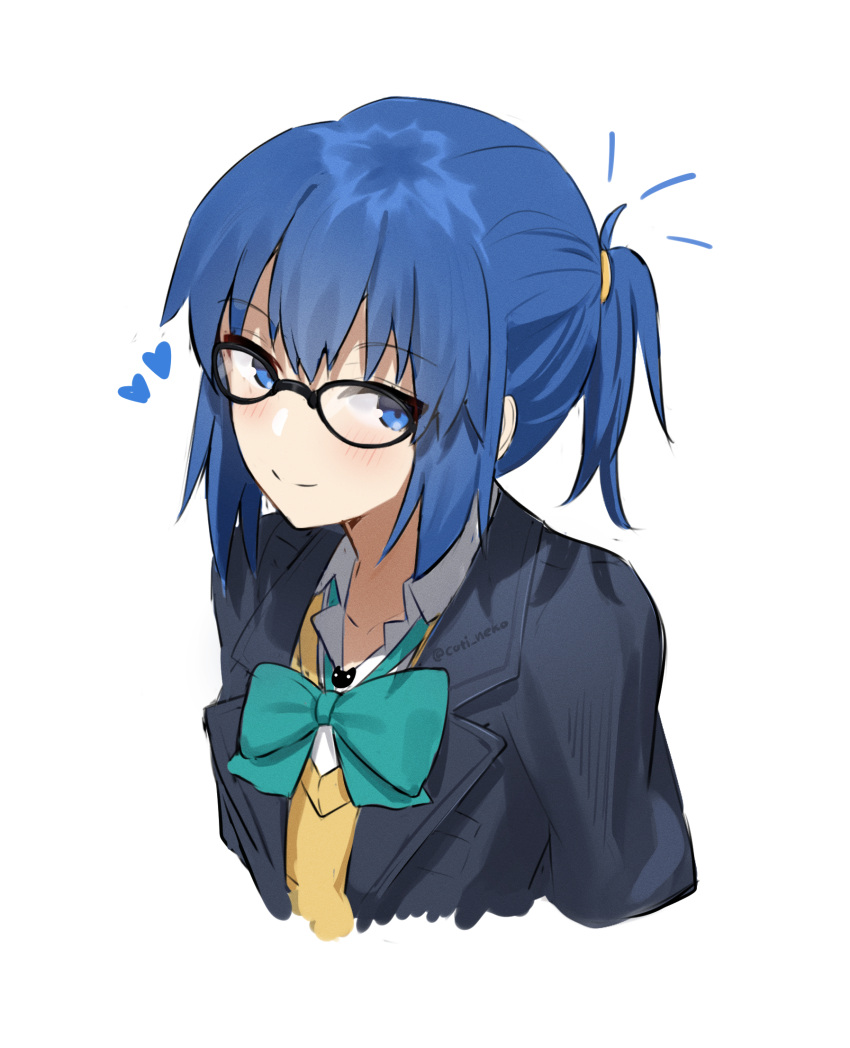 Safebooru - 1girl black jacket blue eyes blue hair ciel (tsukihime) coti neko glasses high ...