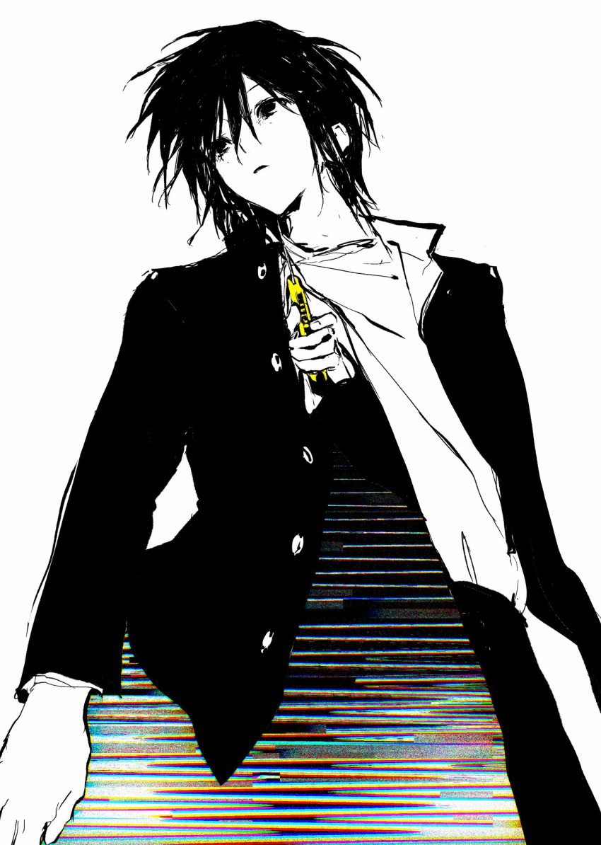 Safebooru - 1boy boxcutter cutting gakuran highres jacket kmkmk 04913 ...
