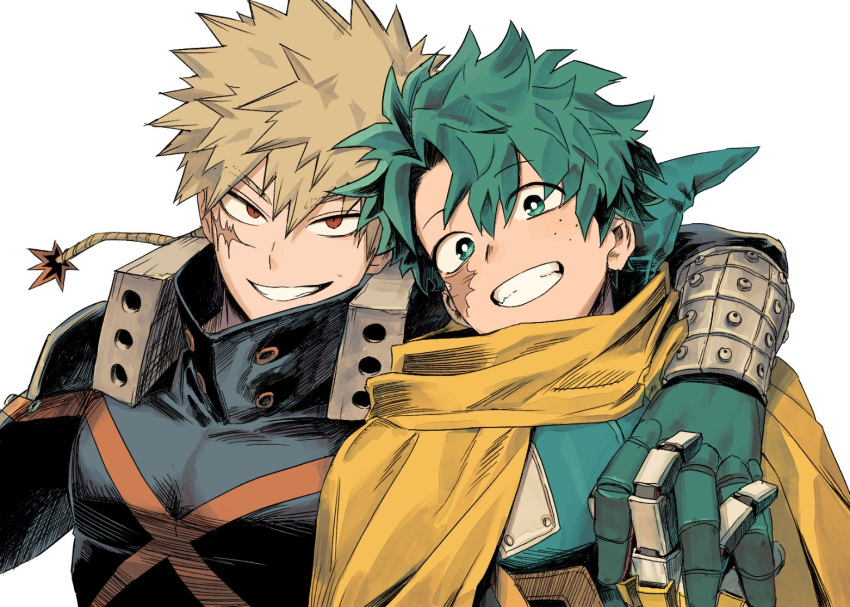 Safebooru - 2boys arm around shoulder bakugou katsuki blonde hair boku ...
