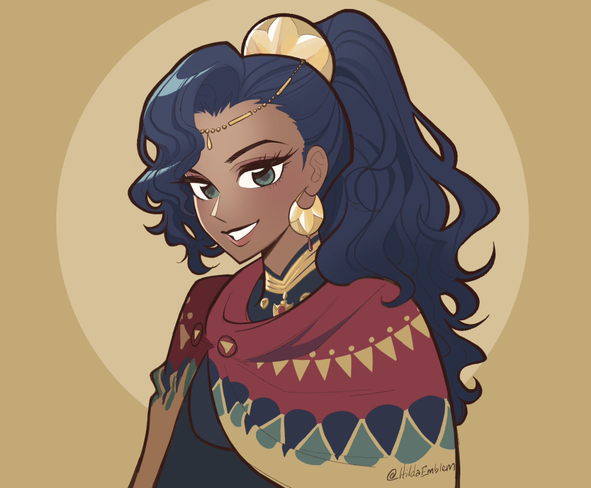 Safebooru - 1girl blue hair cloak dancer dark-skinned female dark skin ...