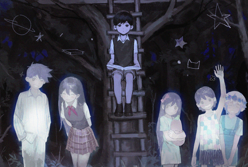 Safebooru - 2girls 4boys antenna hair arm up aubrey (headspace) (omori ...