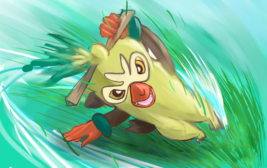 Safebooru - brown eyes green fur looking at viewer motion blur pokemon ...