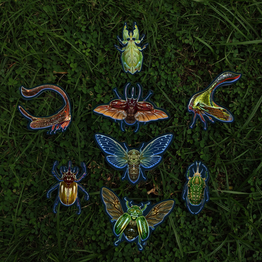Safebooru - animal focus arthropod limbs beetle blue eyes bug burden ...