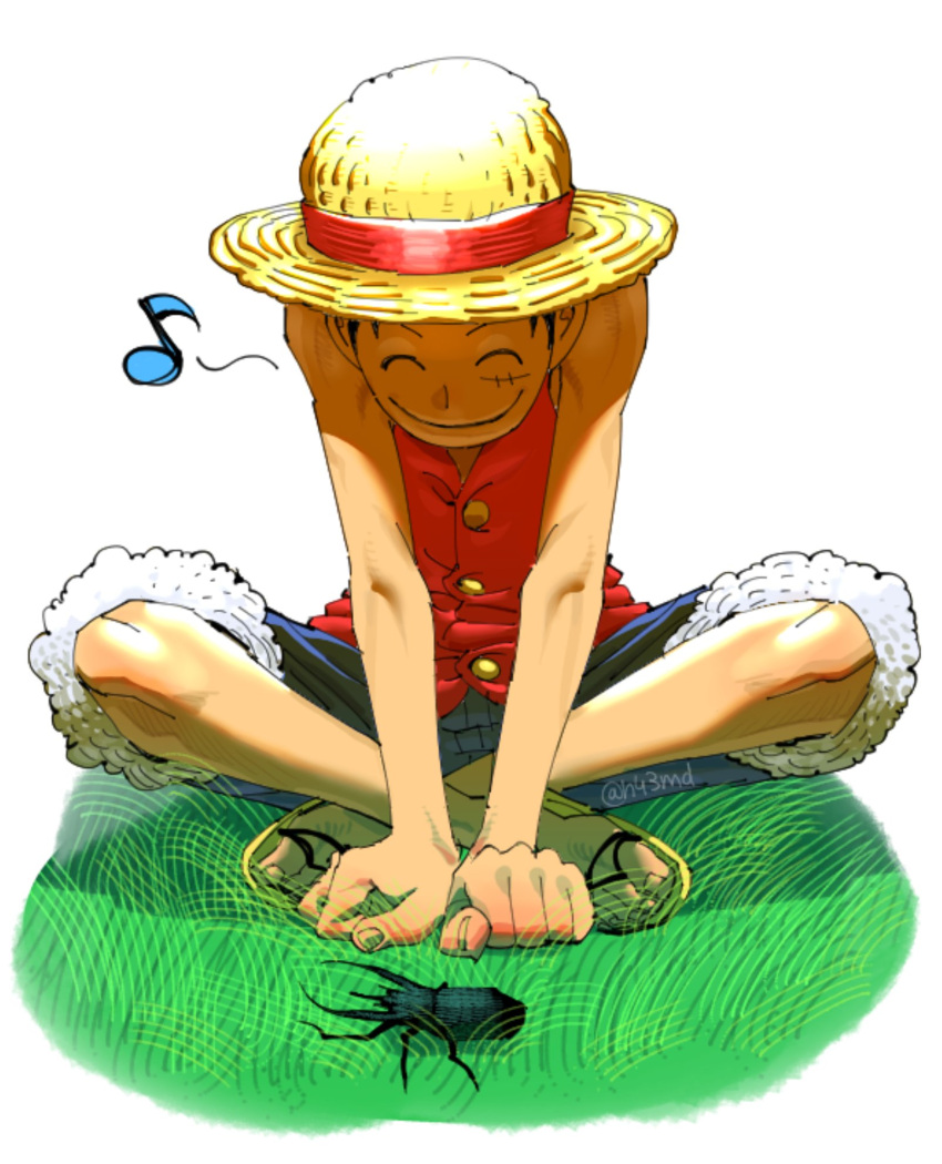 Safebooru - 1boy ^ ^ beetle blue shorts bug closed eyes full body h43md ...