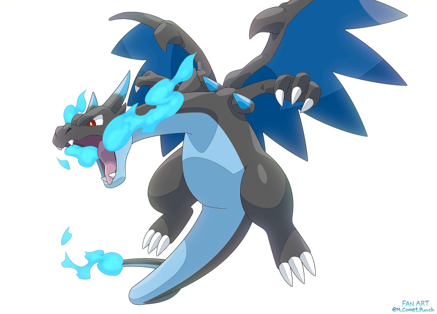 Safebooru - blue fire breath weapon breathing fire bright pupils ...