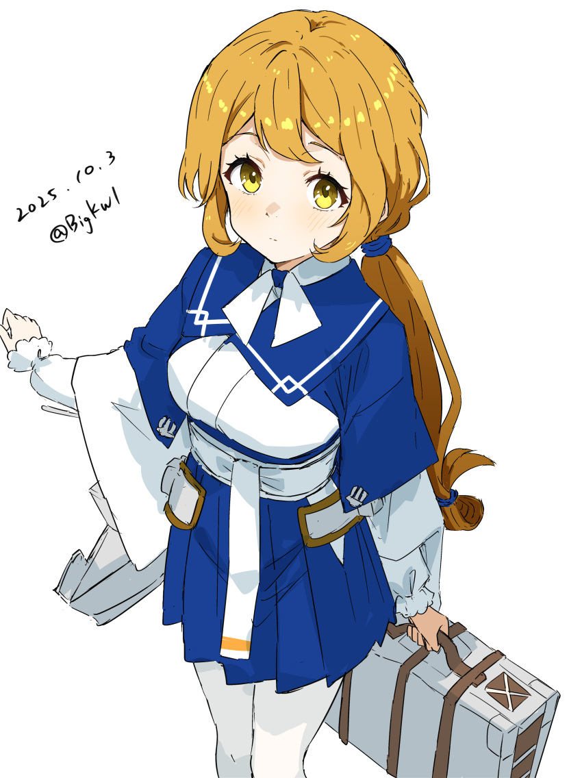 Safebooru 1girl Absurdres Bigkwl Blue Skirt Breasts Brown Eyes Brown 2209