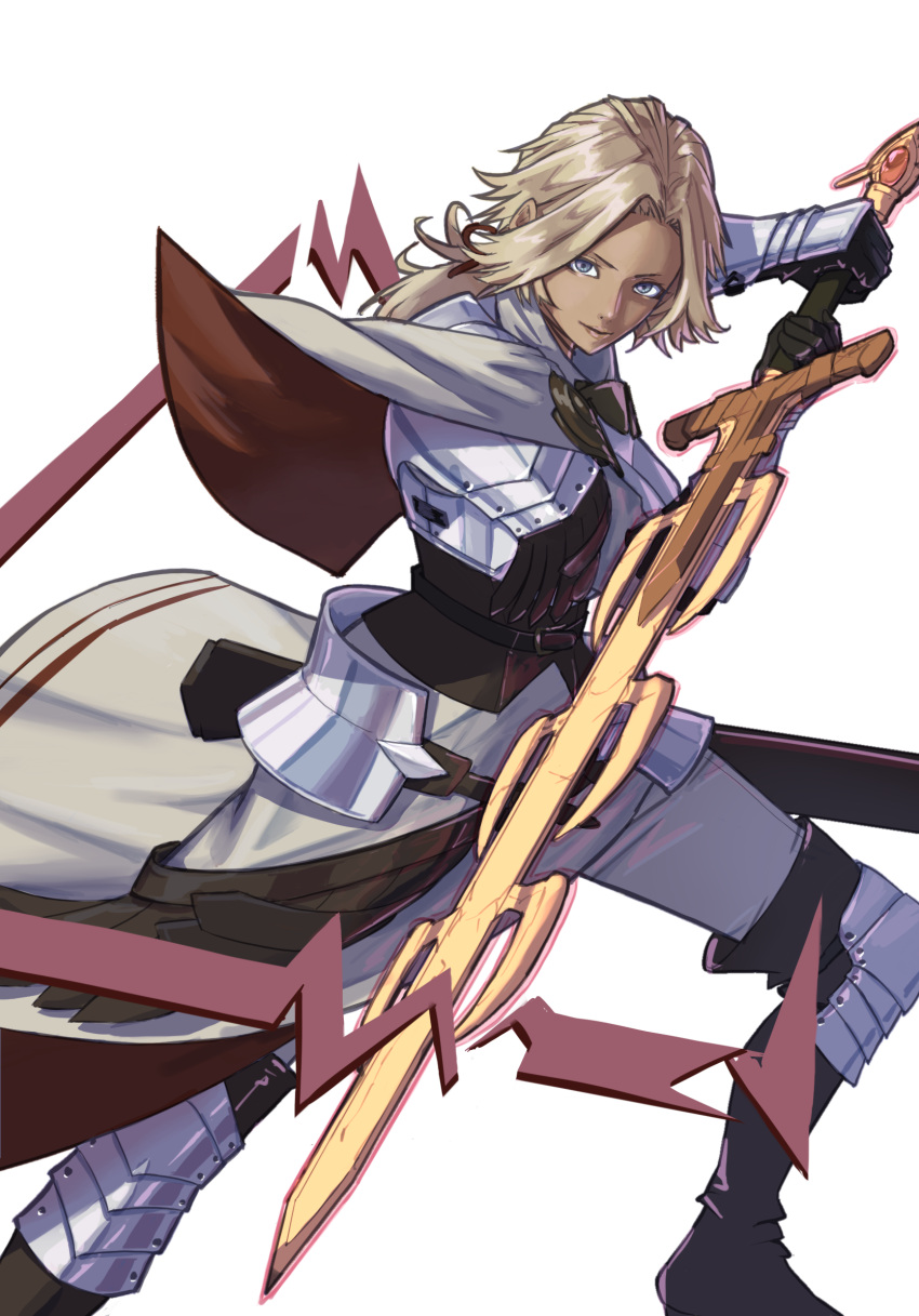 Safebooru - 1girl armor blonde hair blue eyes breastplate capelet ...