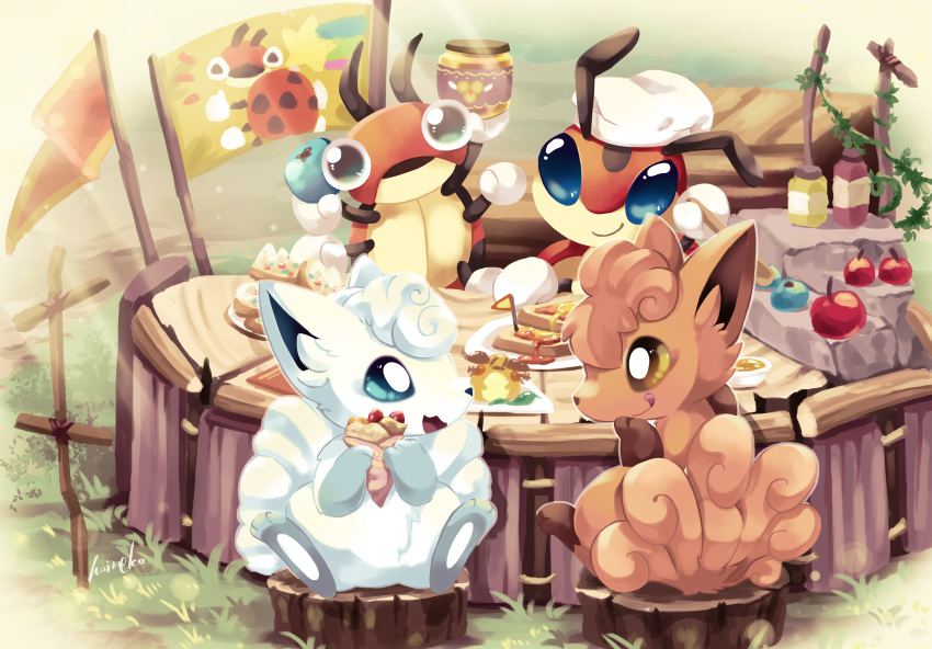 Safebooru - absurdres alolan vulpix apple artist name berry (pokemon ...