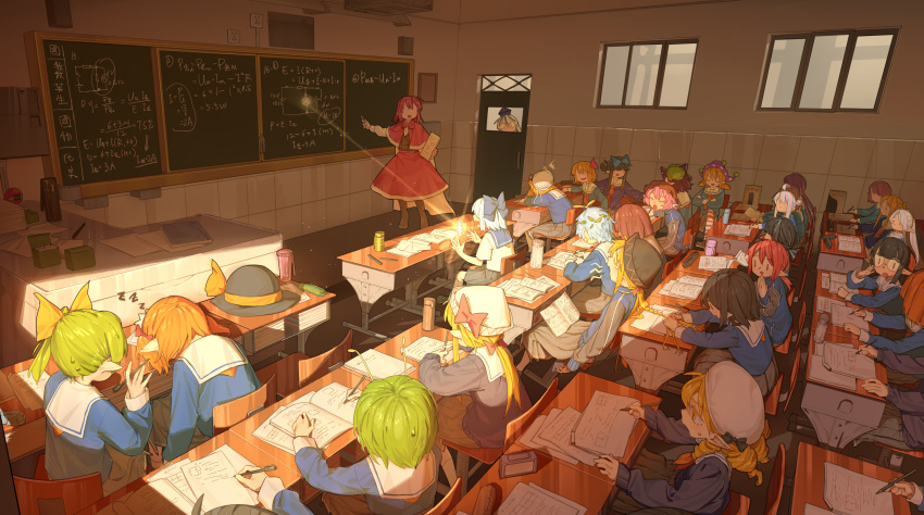 Safebooru - absurdres aya shameimaru bocchi the rock! chalkboard chen ...