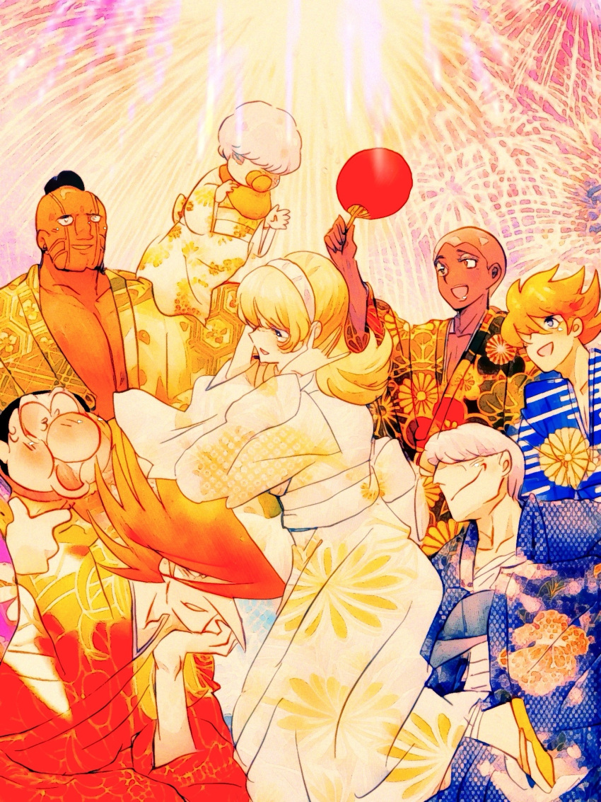Safebooru - aerial fireworks albert heinrich blonde hair chang changku ...