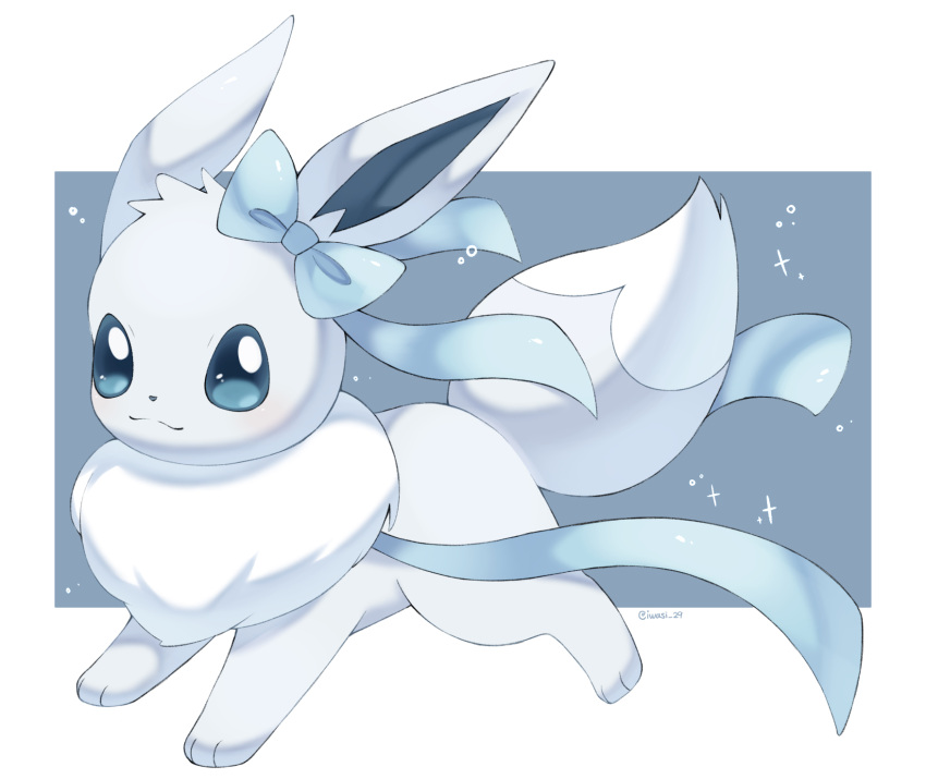 Safebooru - alternate color animal focus artist name blue background blue bow blue eyes blue ...