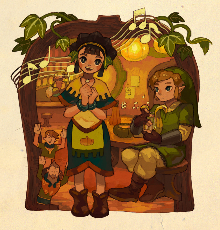 Safebooru - beard black hair blonde hair blue eyes bracelet facial hair ...