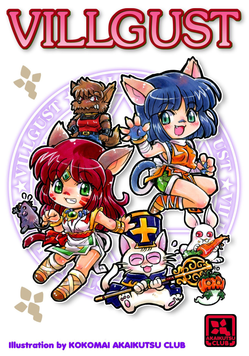 Safebooru - 1boy 2girls animal animal ears artist name bandaged wrist ...