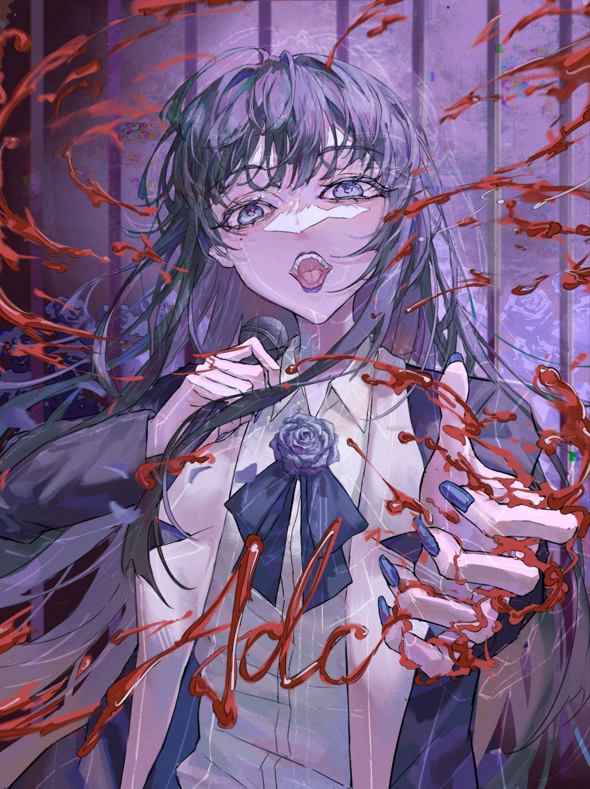Safebooru - 1girl 832 krab ado (utaite) ado box black hair blue eyes ...