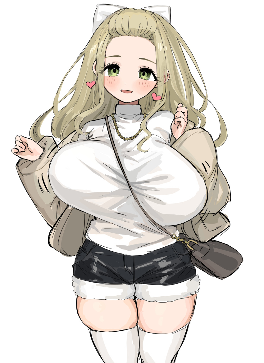 Safebooru - 1girl absurdres bag bangs pinned back between breasts ...